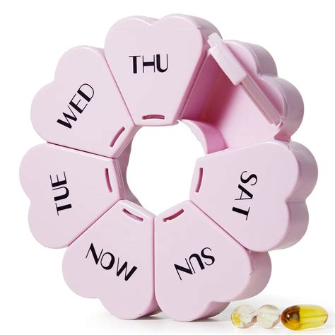 Large Weekly Pill Organizer Moln Hymy Cute 7 Day Pill Box
