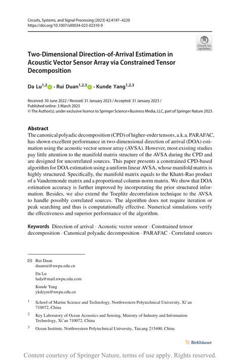 Two Dimensional Direction Of Arrival Estimation In Acoustic Vector Sensor Array Via Constrained