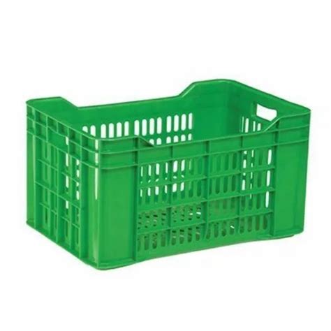 Rectangular Primeplast Green Vegetable Hdpe Crate Capacity 20 25kgs