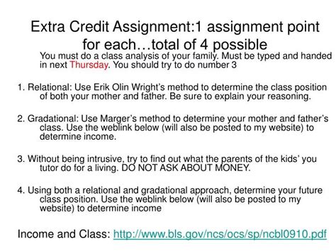 Ppt Extra Credit Assignment1 Assignment Point For Eachtotal Of 4
