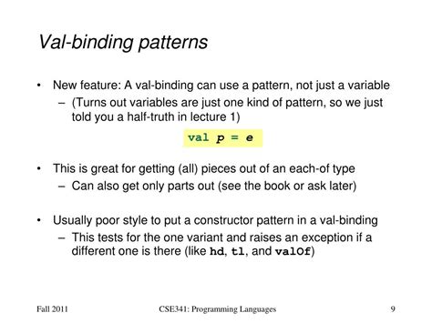Ppt Cse341 Programming Languages Lecture 5 Pattern Matching
