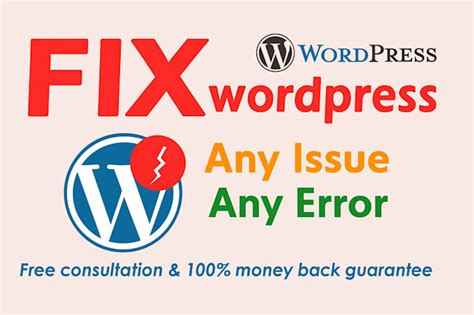 Fix Wordpress Issues Errors Bugs And Problems In One Hour By Malik