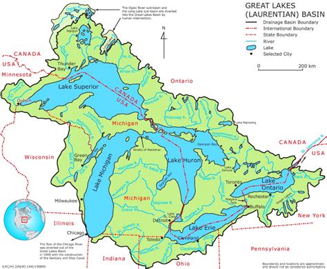 Printable Great Lakes Map