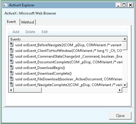 Microsoft Dynamics AX 365 ActiveX Methods