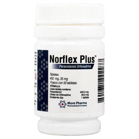 Norflex Plus 450mg35mg Con 50 Tabletas Paracetamolorfenadrina