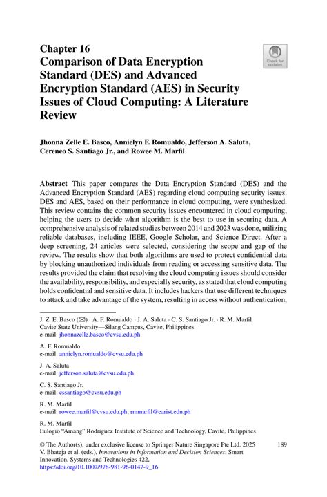 Pdf Comparison Of Data Encryption Standard Des And Advanced Encryption Standard Aes In