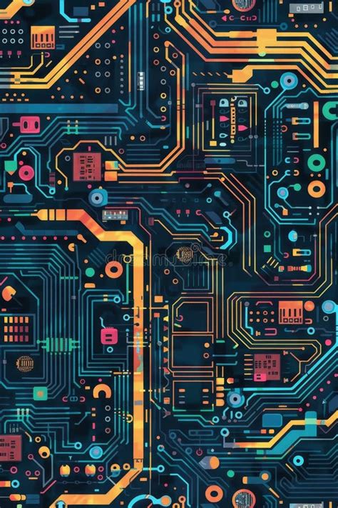 Seamless Electronic Circuit Board Pattern In Computer Technology