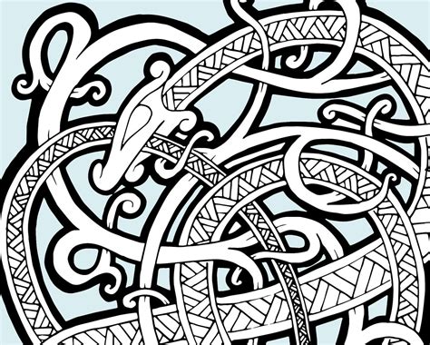 Viking Artwork Viking Serpent And Vines Digital Download Viking