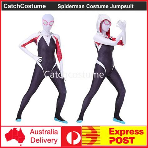 Adult Spider Man Across The Spider Verse Gwen Stacy Costume Cosplay Jumpsuit Eur 2817 Picclick De