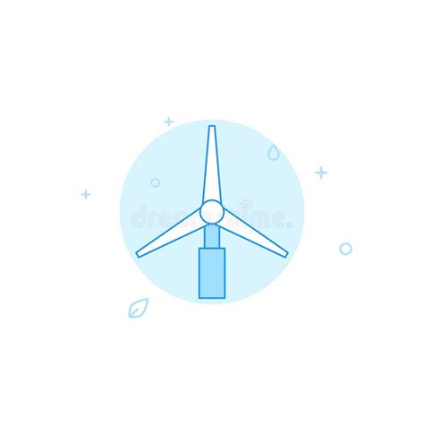 风车平面矢量图图标 填充线型 蓝色单色设计 可编辑笔触 向量例证 插画 包括有 图表 背包 218353405