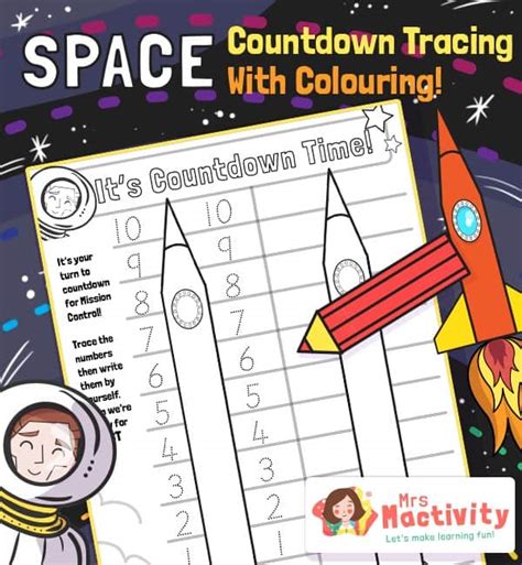 Space Rocket Number Countdown Activity For Eyfs And Ks1 Maths