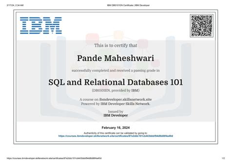 Maheshwari Pande On Linkedin Ibm Sql Databaseskills