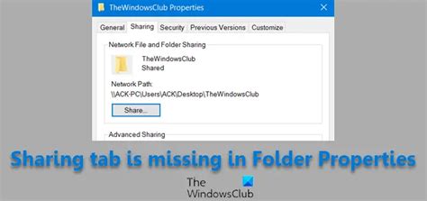 Sharing Tab Is Missing In Folder Properties Box In Windows 11