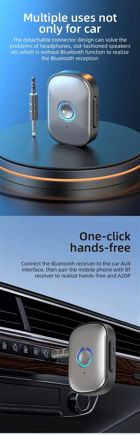 Universal Bluetooth Receiver 35mm Aux Wireless Audio Receiver Built In