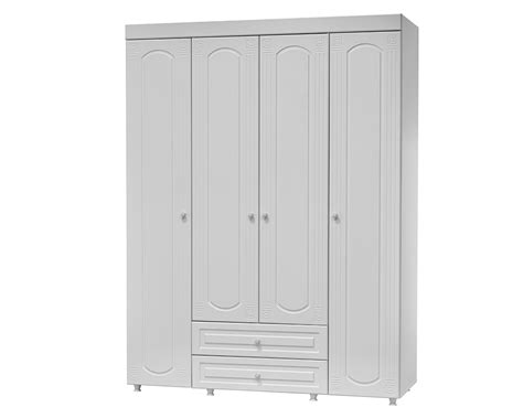 Шкаф с 2 большими глухими дверьми 2 малыми глухими дверьми и ящиками Афина АФ 62 белое дерево