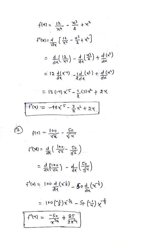 [solved] A Use The Sum And Or Difference Rules To Find The Derivative Of Course Hero