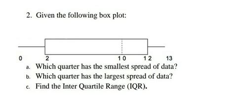 2 Given The Following Box Plot A Which Quarter Gauthmath