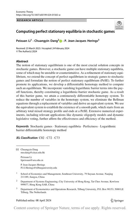 pdf computing perfect stationary equilibria in stochastic games