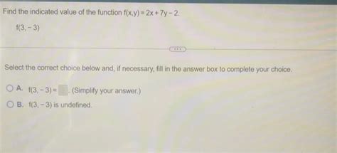 Solved Find The Indicated Value Of The Function Chegg