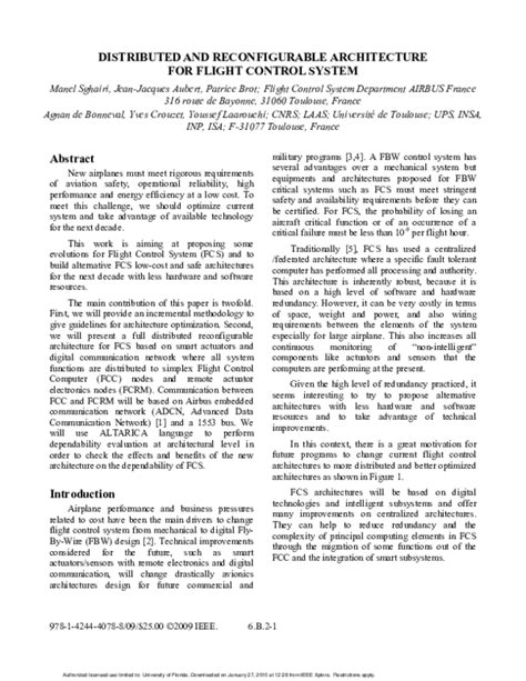 pdf distributed and reconfigurable architecture for flight control system