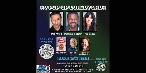 Av Pop Shop Comedy Show Kris Rubio Jamario Mcclain Nikki Bon Mike