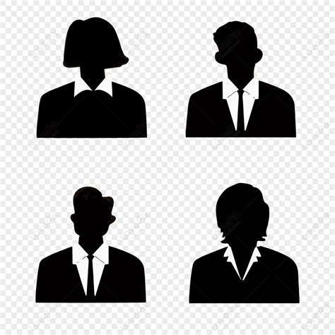 만화 손으로 그린 비즈니스 남녀 정장 실루엣 그림넥타이협력 Png 일러스트 무료 다운로드 Lovepik