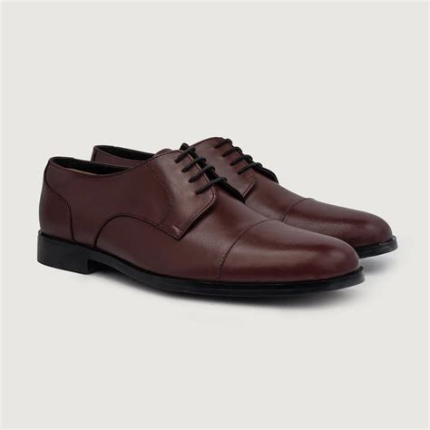 Attorney Derby Maroon Leather Shoes For Men The Jacket Maker