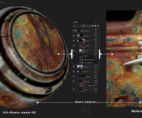 Artstation Rusty Metal Smart Materials Pbr Textures And Unreal Engine Game Assets