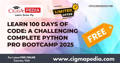 Learn 100 Days Of Code A Challenging Complete Python Pro Bootcamp 2025 Free Udemy Course