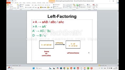 Left Factoring Youtube