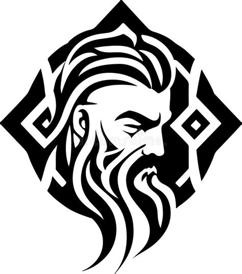 Abstract Vector Illustration Of Man Head With Ornament Stock Vector Illustration Of Emblem