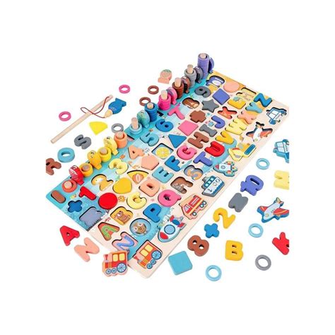 Многофункционална образователна игра Монтесори 135 части дърво Emag Bg