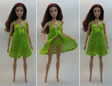 Pinterest Шаблоны для барби Вязаная крючком одежда Кукольное платье