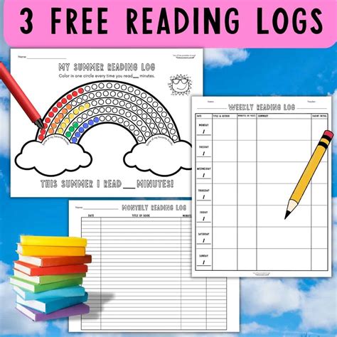 3 Free Printable Reading Log Templates Weekly Monthly Summer