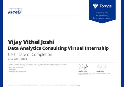 Vijay Vithal Joshi On Linkedin I Have Completed Virtual Internship On Data Analytics