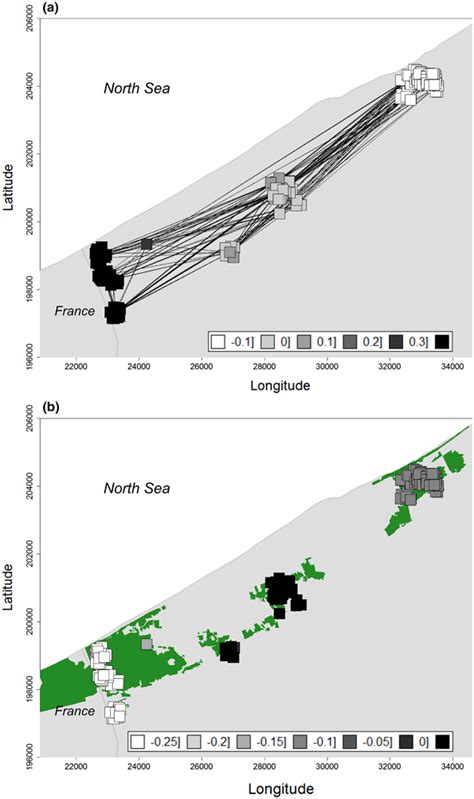Plots Showing Scores From A The Largest Global Eigenvector And B The Download Scientific