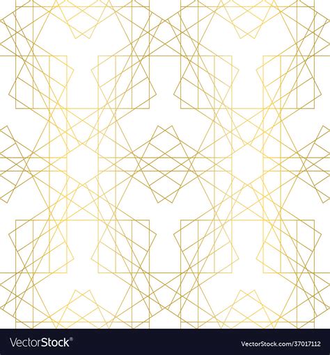 Elegant Geometric Seamless Pattern Gold Line Vector Image