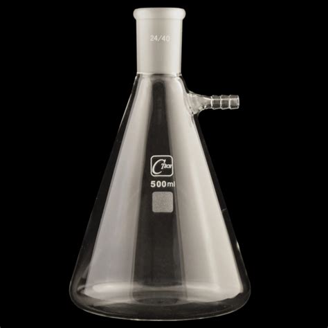 500mL Filtering Flask 24 40 Ground Joint Lab Glassware Filtration CTechGlass Com