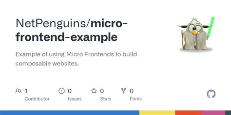 Github Netpenguinsmicro Frontend Example Example Of Using Micro Frontends To Build