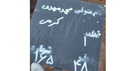تابلوی مزار و محل دفن محمدمهدی کرمی، جوان معترض اعدام‌شده ایران