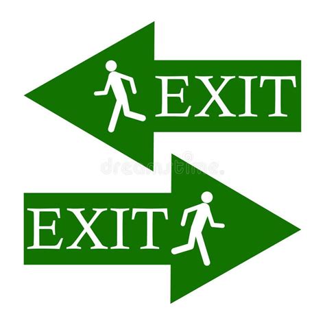 Green Arrows Exit On White Background Security Icon Set Vector
