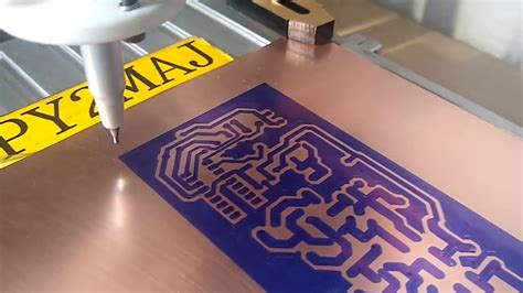 Cnc 3018 In Action Drawing Pcb Artcam Gcode With Pen Adapter Youtube