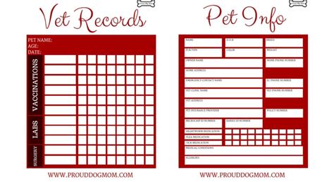 Free Printable Pet Health Record Template Business Psd Excel Word Pdf