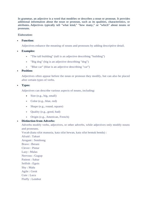 Pertemuan 1 Adjactive Pdf