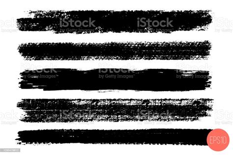 손으로 그린 브러시 스트로크의 벡터 세트 배경에 대한 얼룩 흑백 디자인 요소 세트 한 가지 컬러 흑백 예술적 손 그린 배경 광고에 대한 스톡 벡터 아트 및 기타 이미지