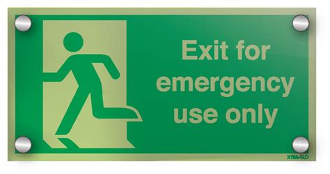 Xtra Glo Acrylic Exit For Emergency Use Only Man Left Signs Seton