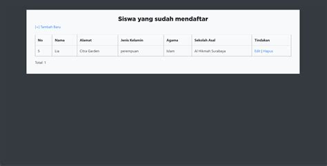 Tugas PWeb Membuat PHP Pendaftaran Siswa Baru