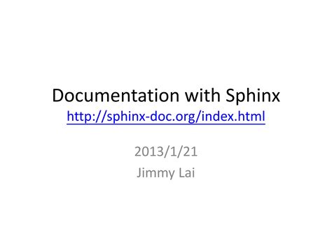 Documentation With Sphinx Pyhug Ppt