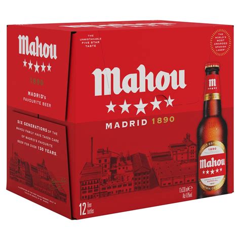Mahou Cinco Estrella Spanish Lager Beer Bottles Ocado