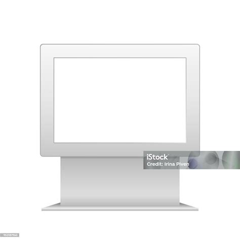 디지털 간판 이랑 흰색 배경에 고립 된 광고 멀티미디어 스탠드 템플릿입니다 옥외 광고 Pos Poi 스탠드 배너 또는 라이트 박스입니다 서 빈 스크린 디지털 간판 간판에